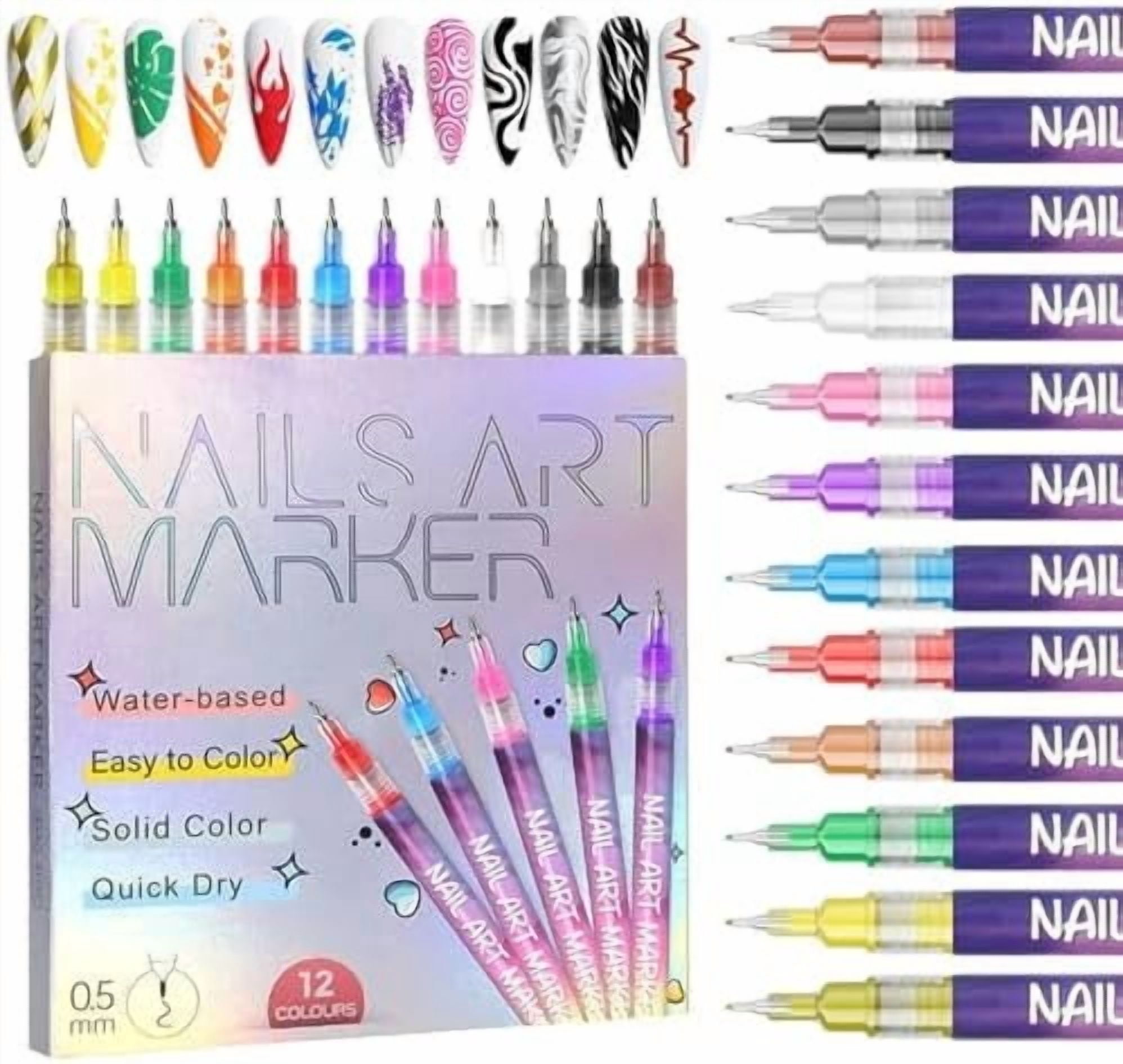 12 Colors Art Pens Set, 0.5 MM Quick Dry Art Markers Pens Kit for ...