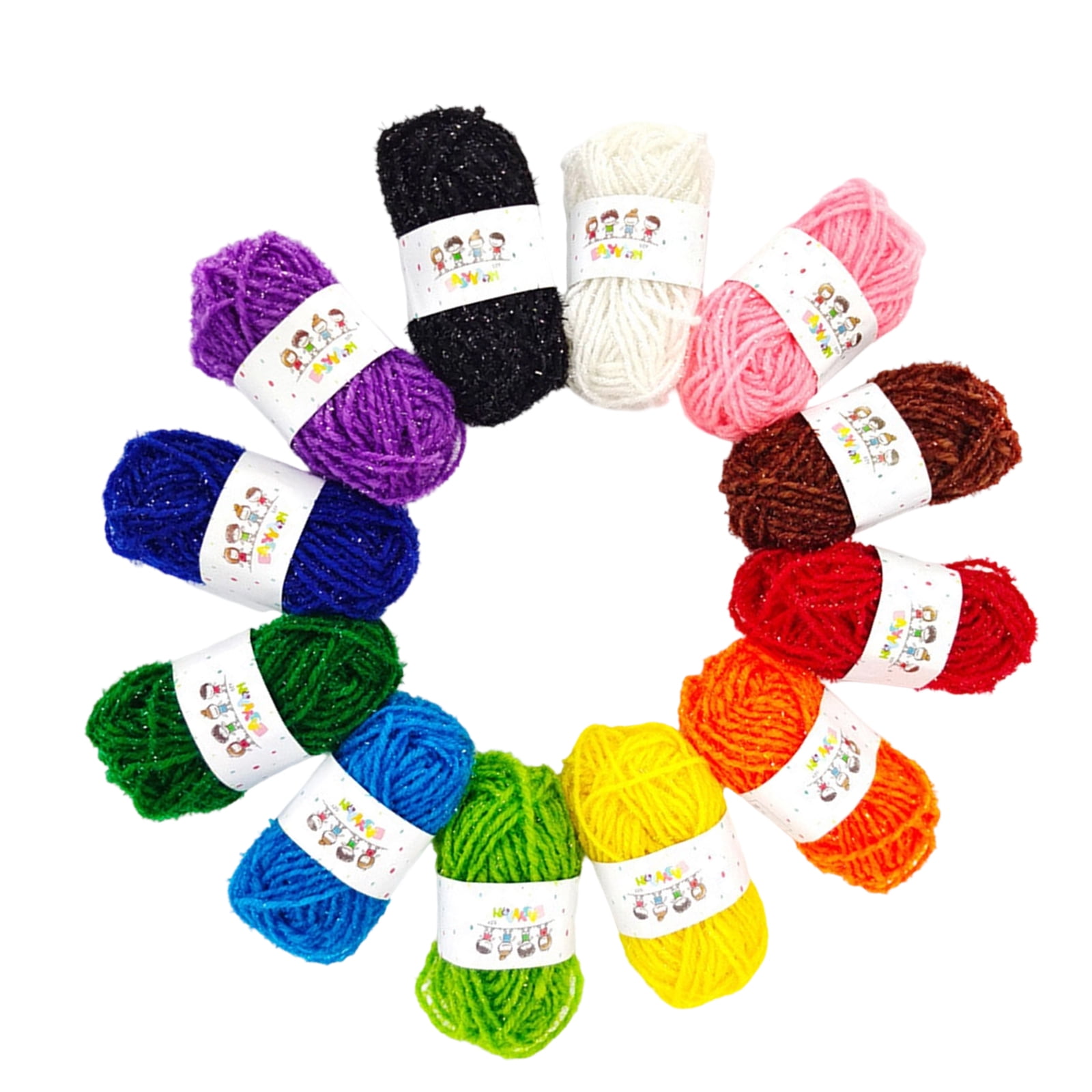 12 Colors Colorful Yarn Crochet and Knitting Yarn Soft Yarn Colorful ...