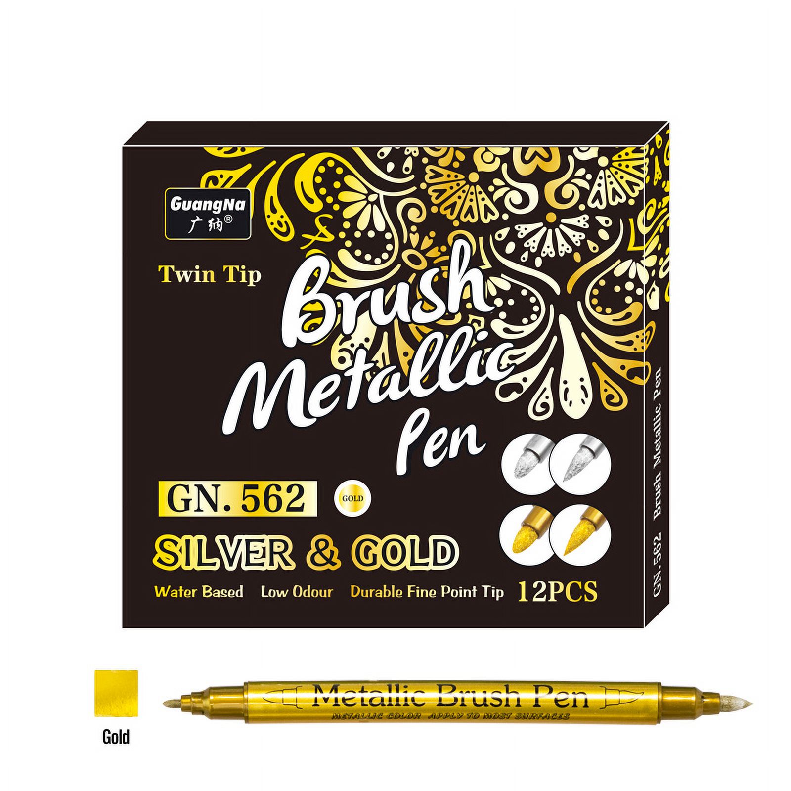 12 Colors Dual Tip Metallic Waterproof Permanent Paint Marker Pens for DIY Epoxy Resin Mold ...