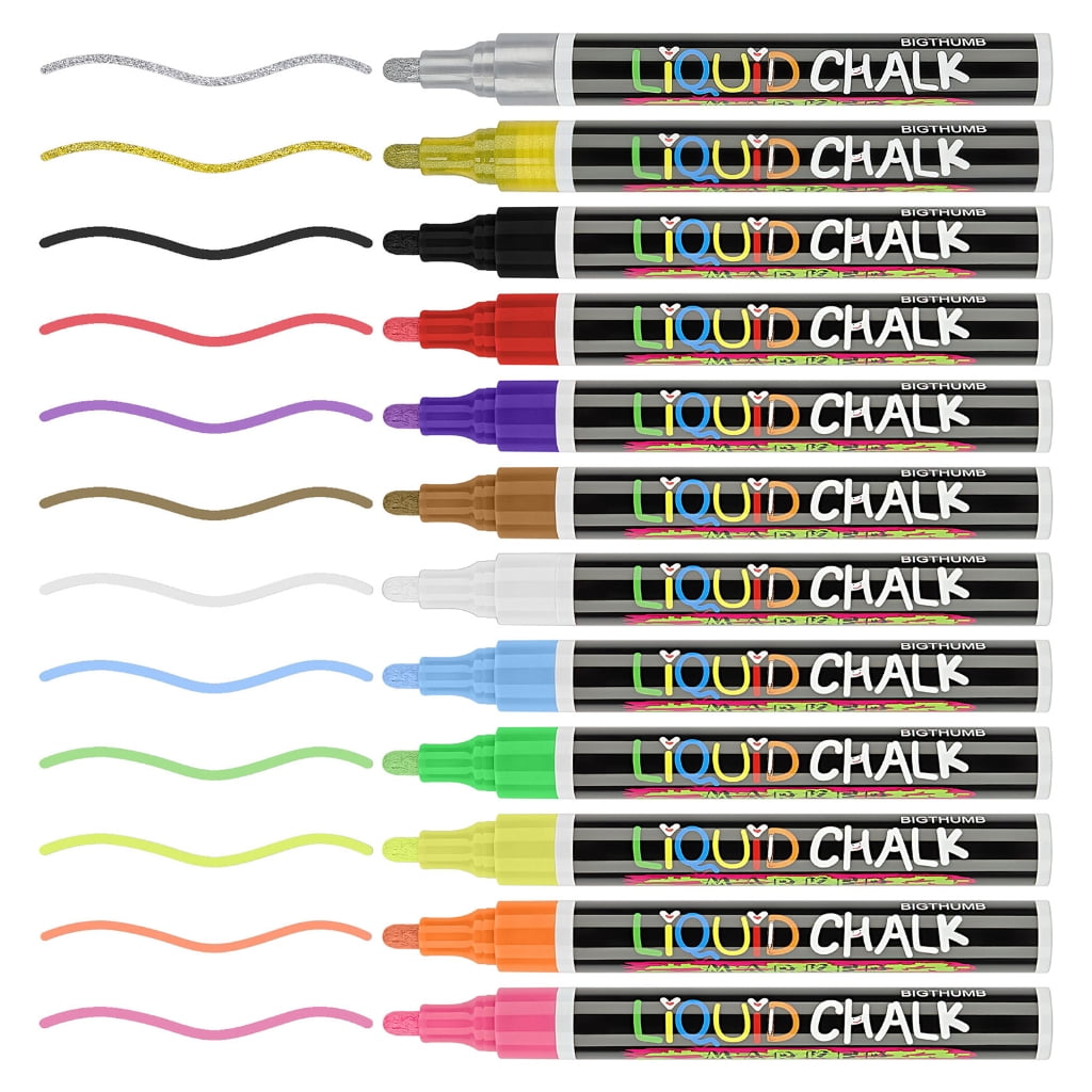 12 Colors Erasable Whiteboard Markers Chalkboard Pens for Whiteboard ...