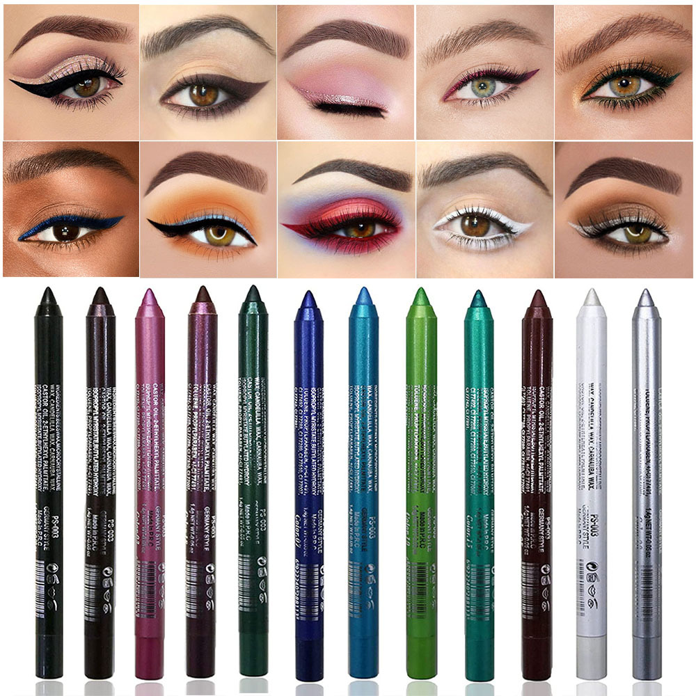 12 Colors Eyeliner Pen Set, Eyeliner Pencil Set, Waterproof Colorful ...