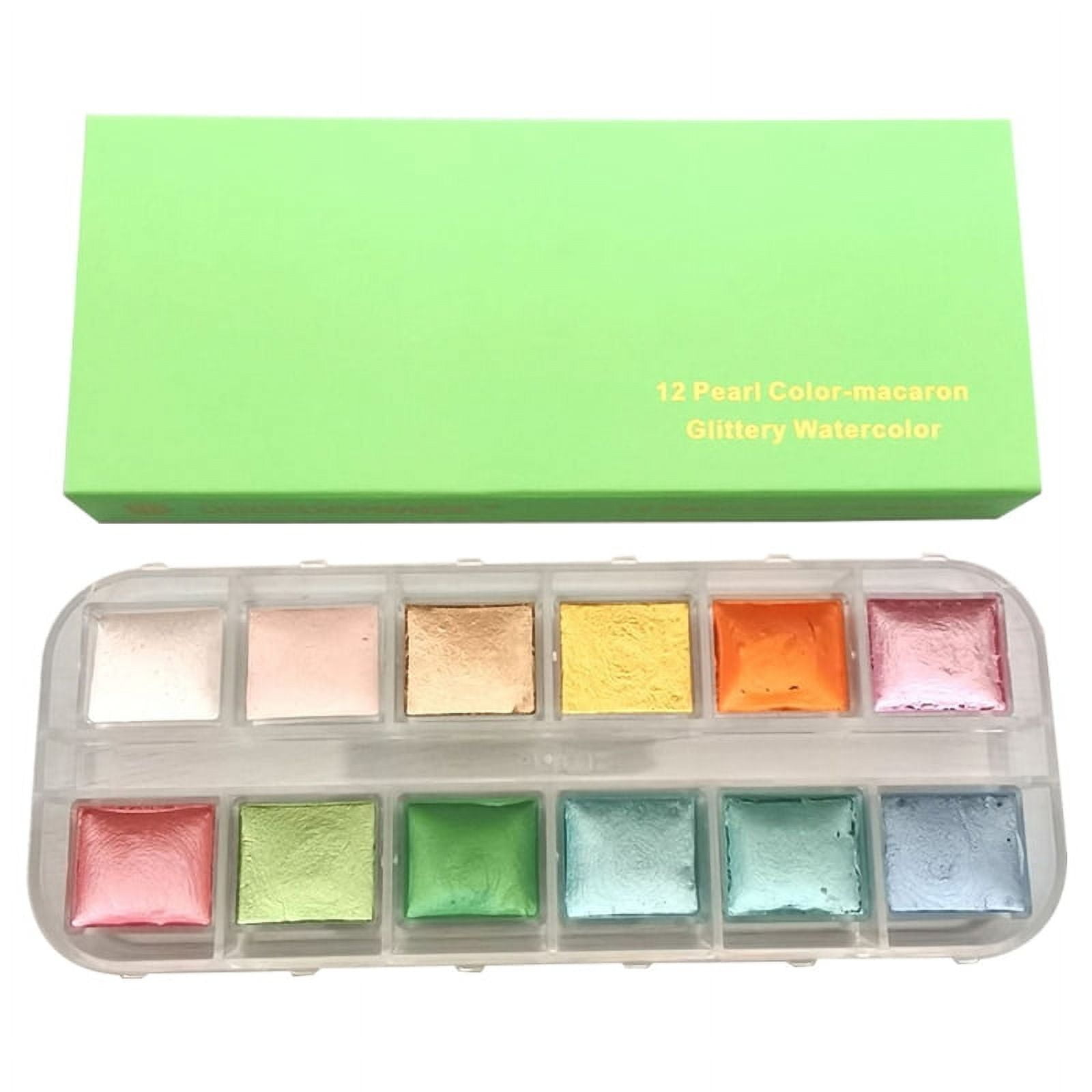 12 Colors Metallic Watercolor Paint Set Paint Watercolors Water Brush ...