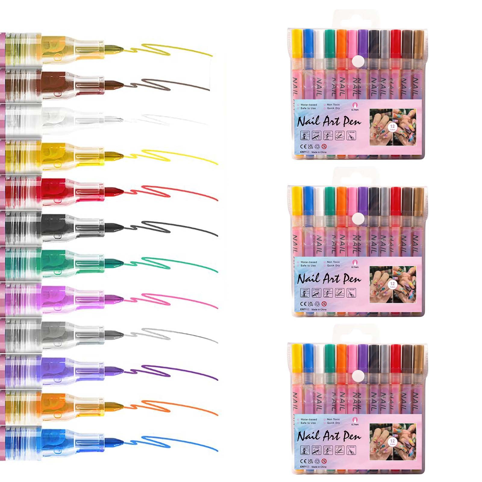 12 Colors TYPHON Art Pens Set, Harley popit DRI-FIT Pens for Painting ...