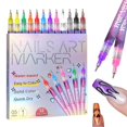 12 Colors Nail Art Pens Set, Fine Tip Nail Polish Markers for DIY ...
