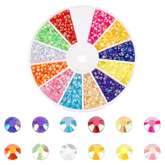 12 Colors Opaque Resin Cabochons Faceted for Mobile Phone Shell Nail ...