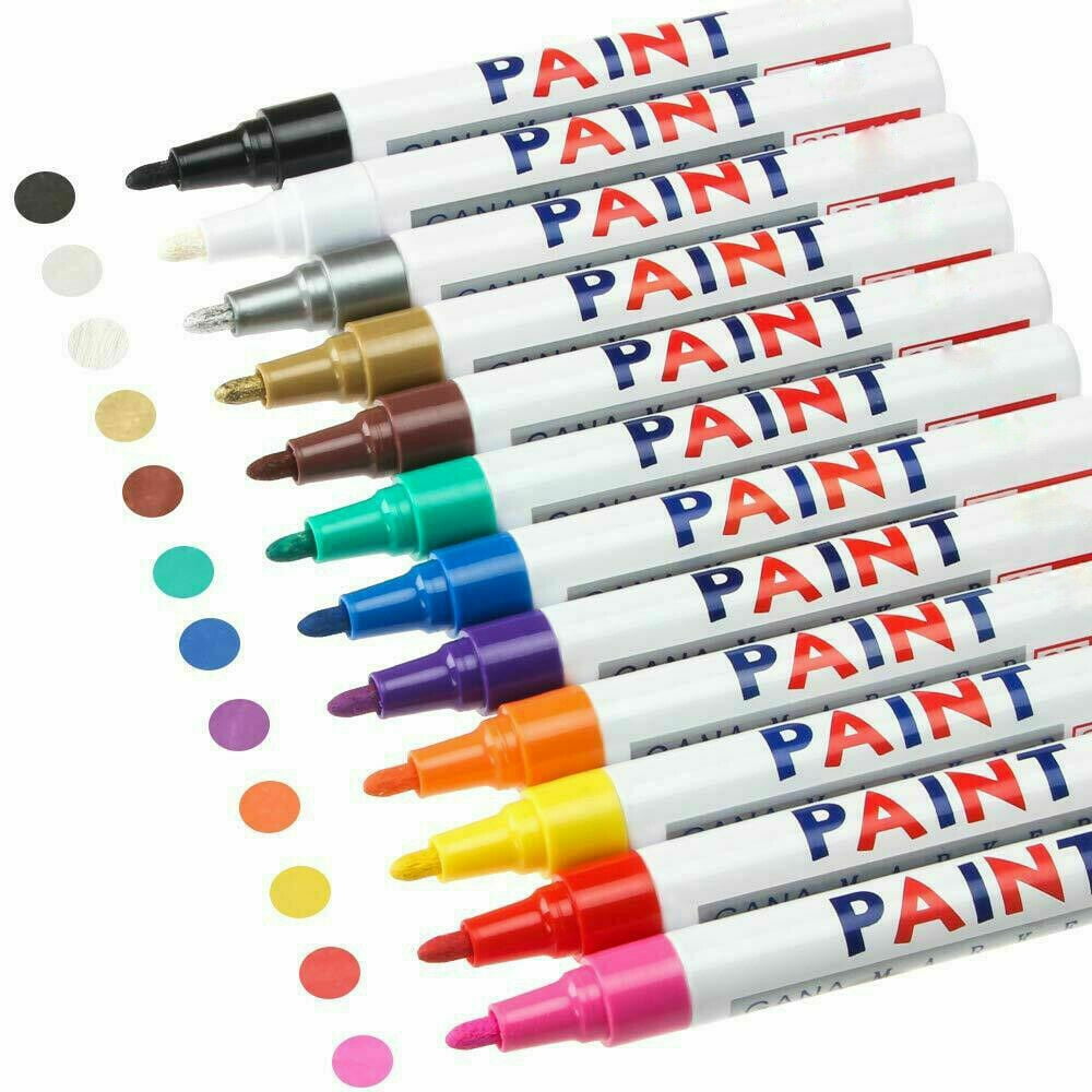 12 Colors Paint Marker Pen Permanent Paint Marker Graffti Oily Pen ...
