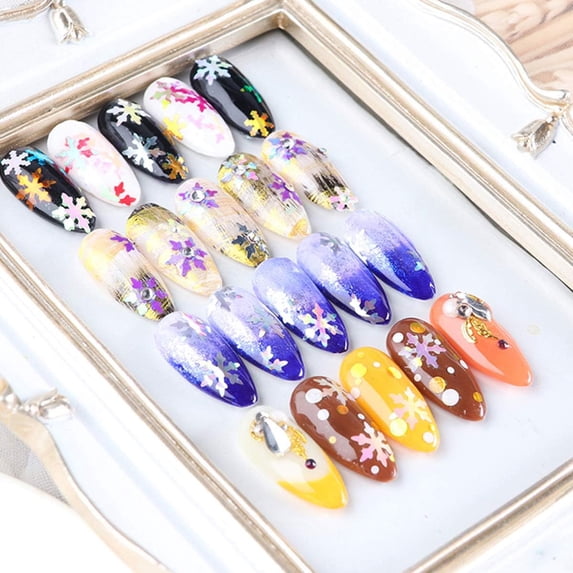 12 Colors Star Nail Art Glitter Sequins, 3D Five-Pointed Star Nail ...