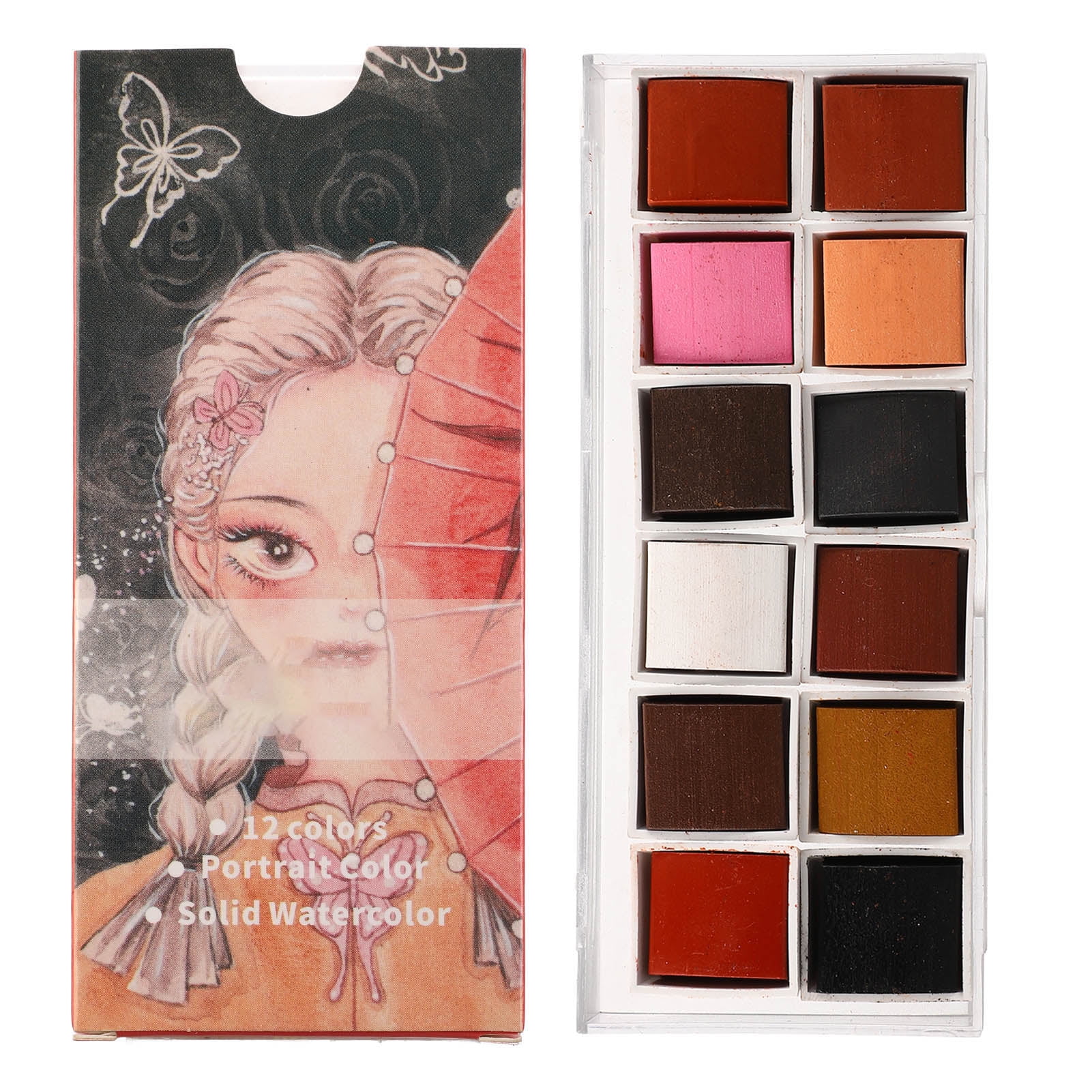 12 Colors Watercolor Paint Set Safe Nontoxic Easy Color Mixing High ...