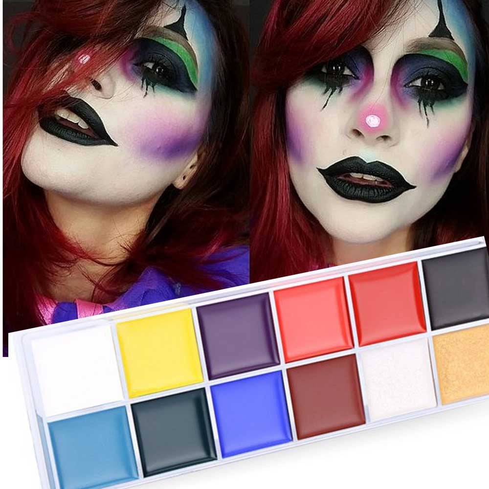 12 Colours Face Paint Palette, Children's Make-Up Set, Face Paint Set ...