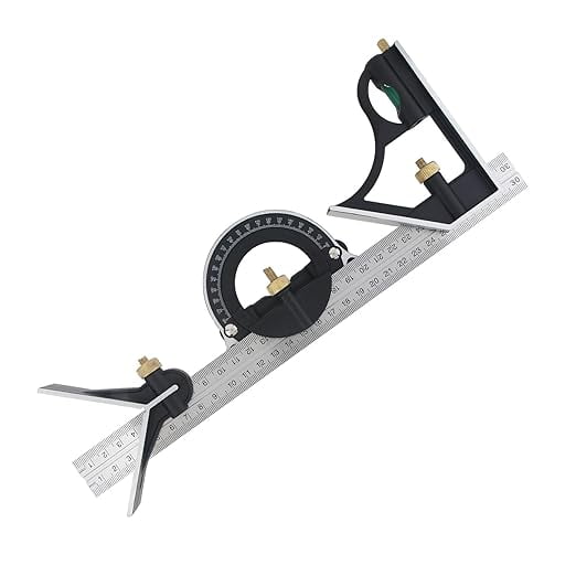 12" Combination Square Stainless steel Adjustable Sliding Ruler ...