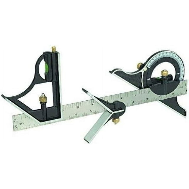12" Combination Tri Square Set Angle Finder & Protractor Level SAE ...