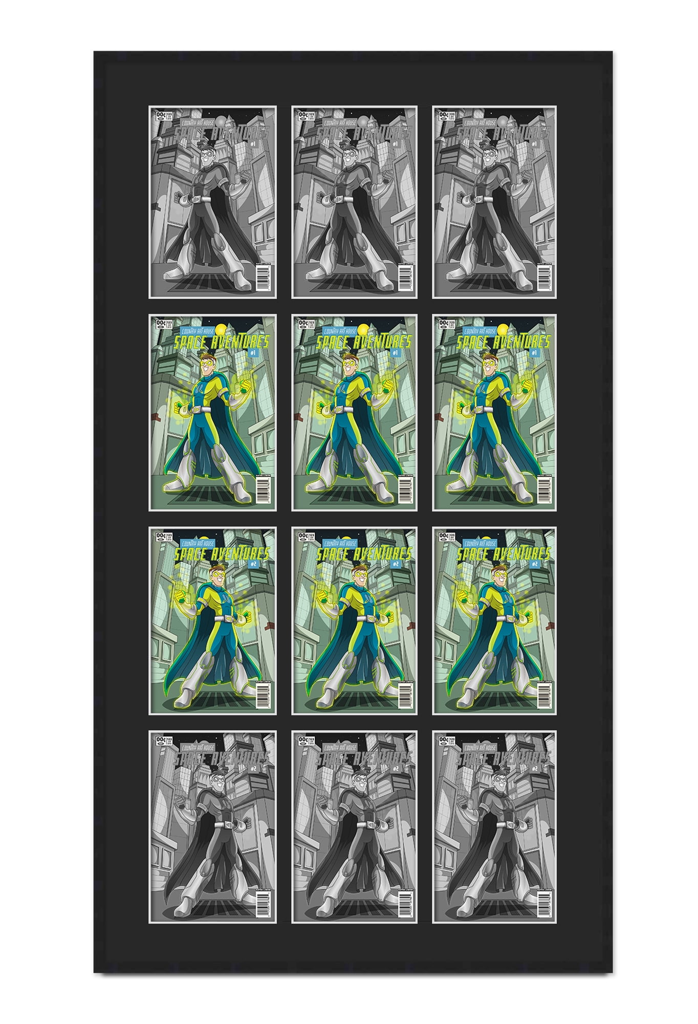 12 Comic Book Frame Black Collage Comic Book Frame with Black Mat to ...