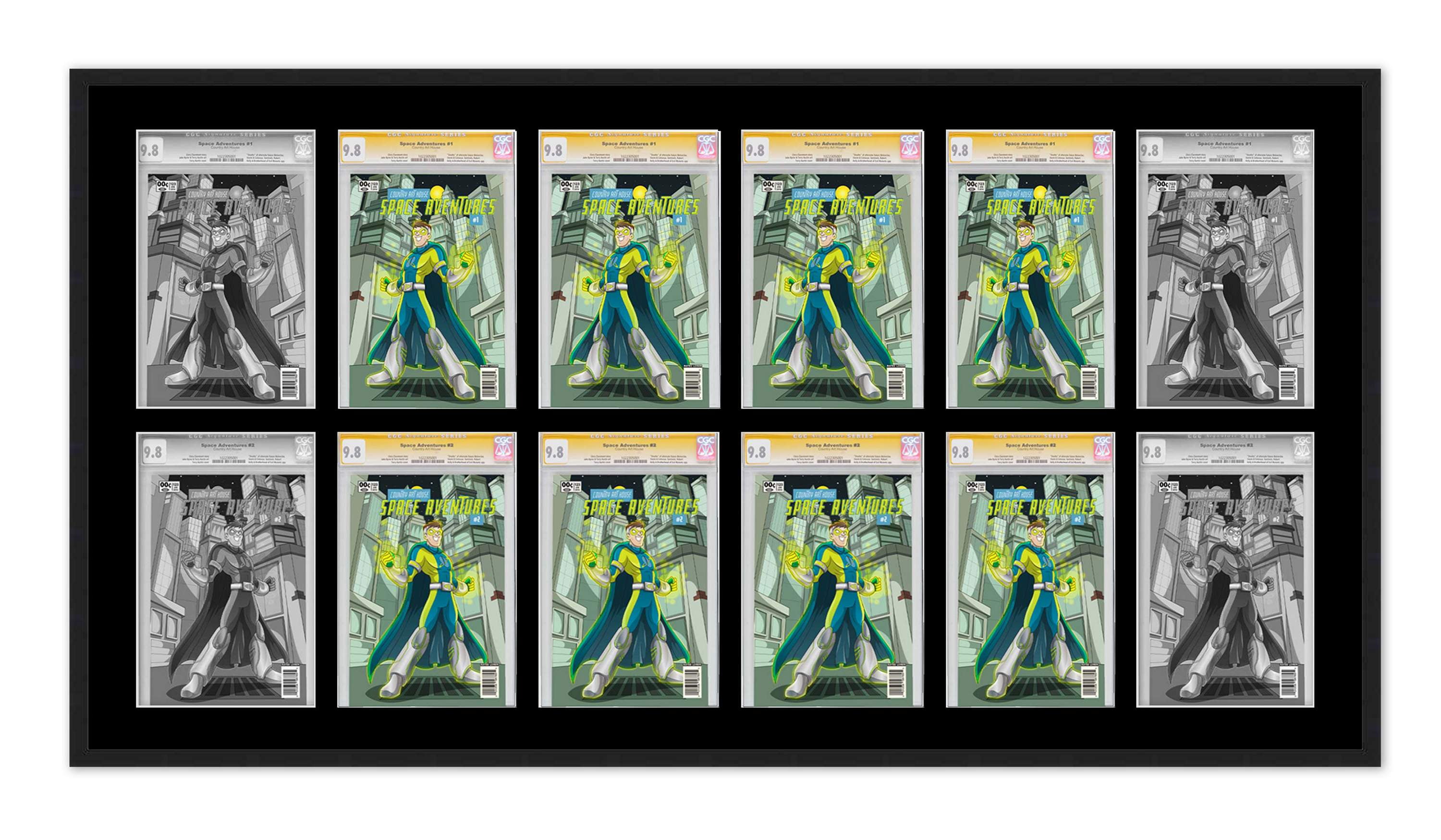 12 Comic Book Frame Black Collage Comic Book Frame with Black Mat to ...