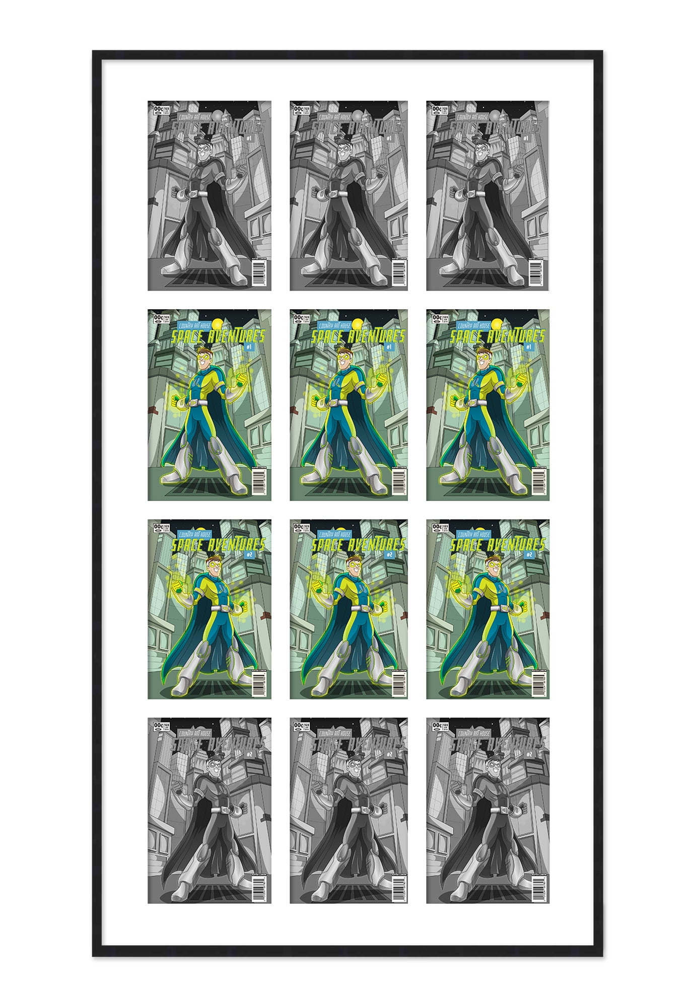 12 Comic Book Frame Black Collage Comic Book Frame with White Mat to ...
