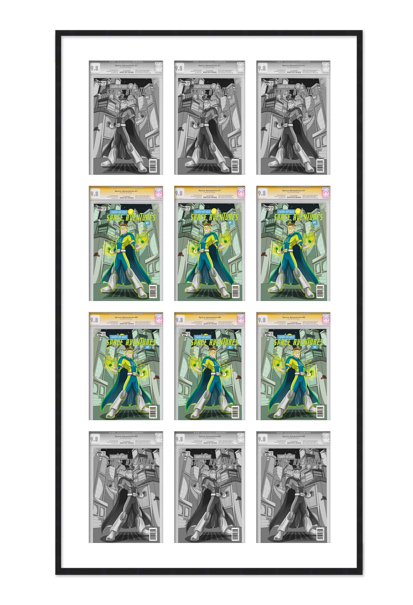 12 Comic Book Frame Black Collage Comic Book Frame with White Mat to ...