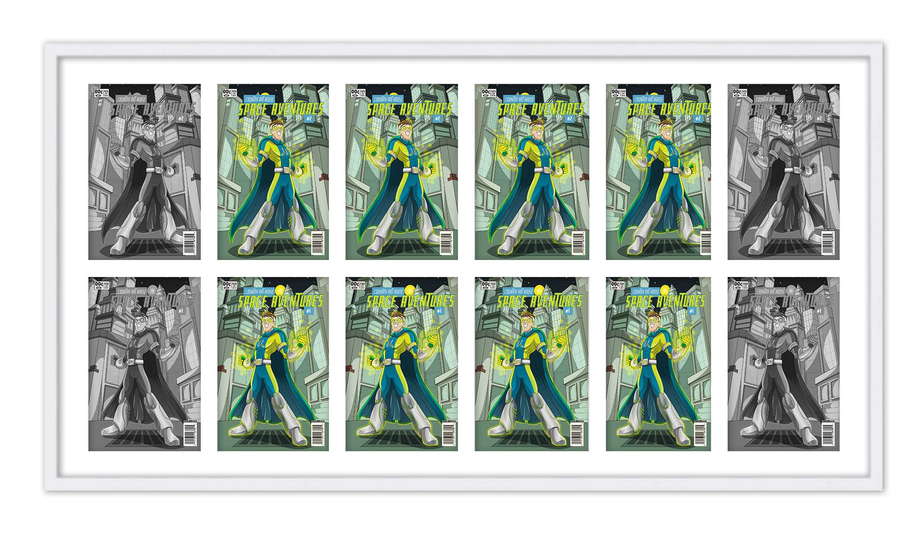 12 Comic Book Frame White Collage Comic Book Frame with White Mat to ...