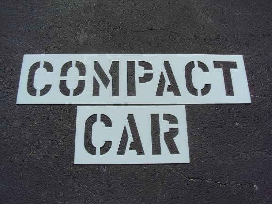 12" Compact CAR Parking Lot Stencil - Actual 12" Tall Letters x 8" Wide Letters Two Stencil Set ...