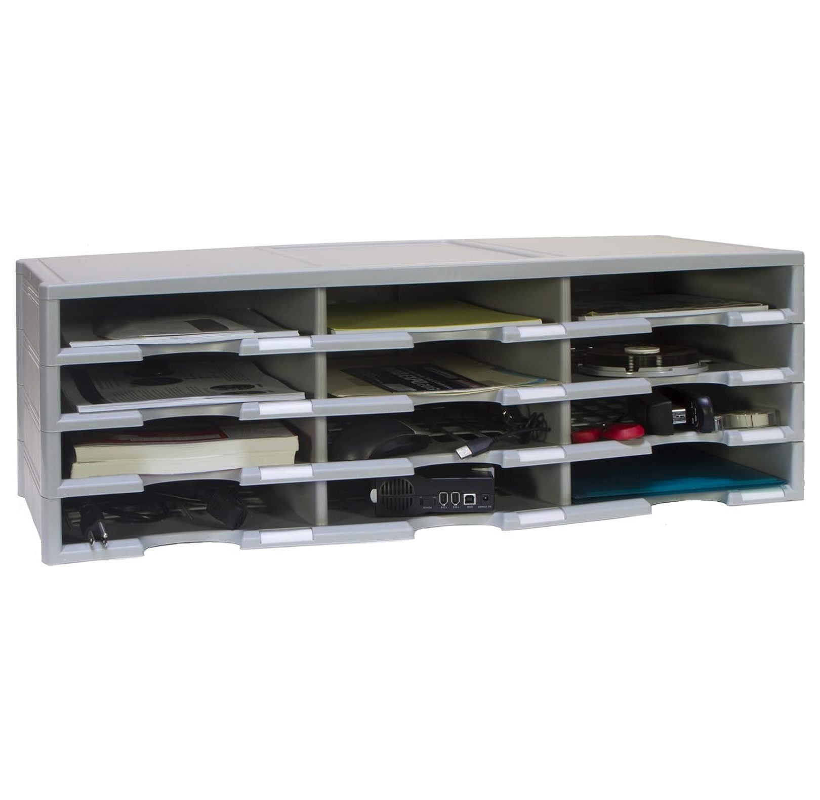 12-Compartment Literature Organizer/Document Sorter, Grey (61601U01C ...