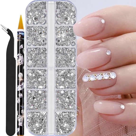 12-Compartment Long Rectangular Nail Art Jewelry Box - Mixed Color ...