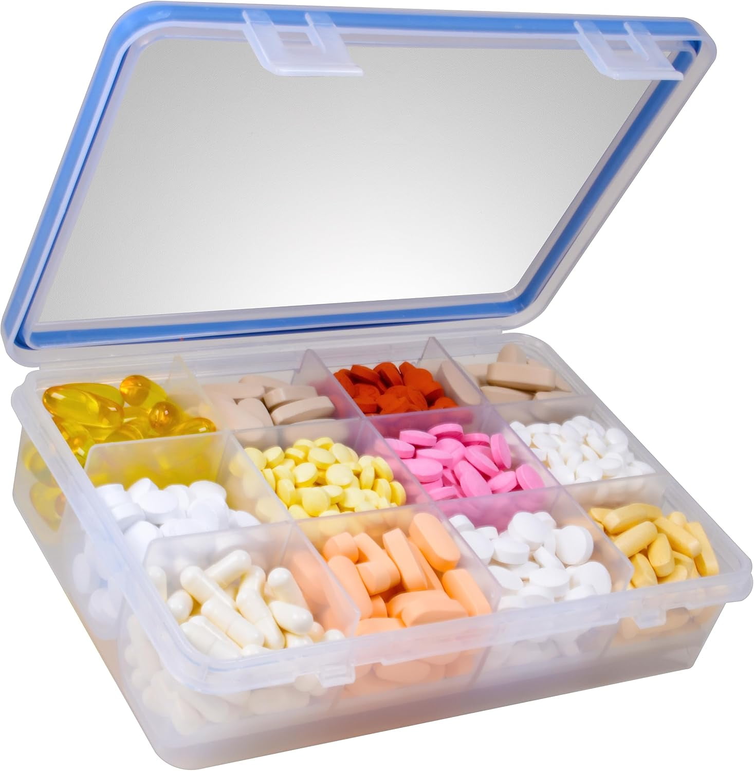 12 Compartment Vitamin Pill Organizer - Large Size Suitable for ...