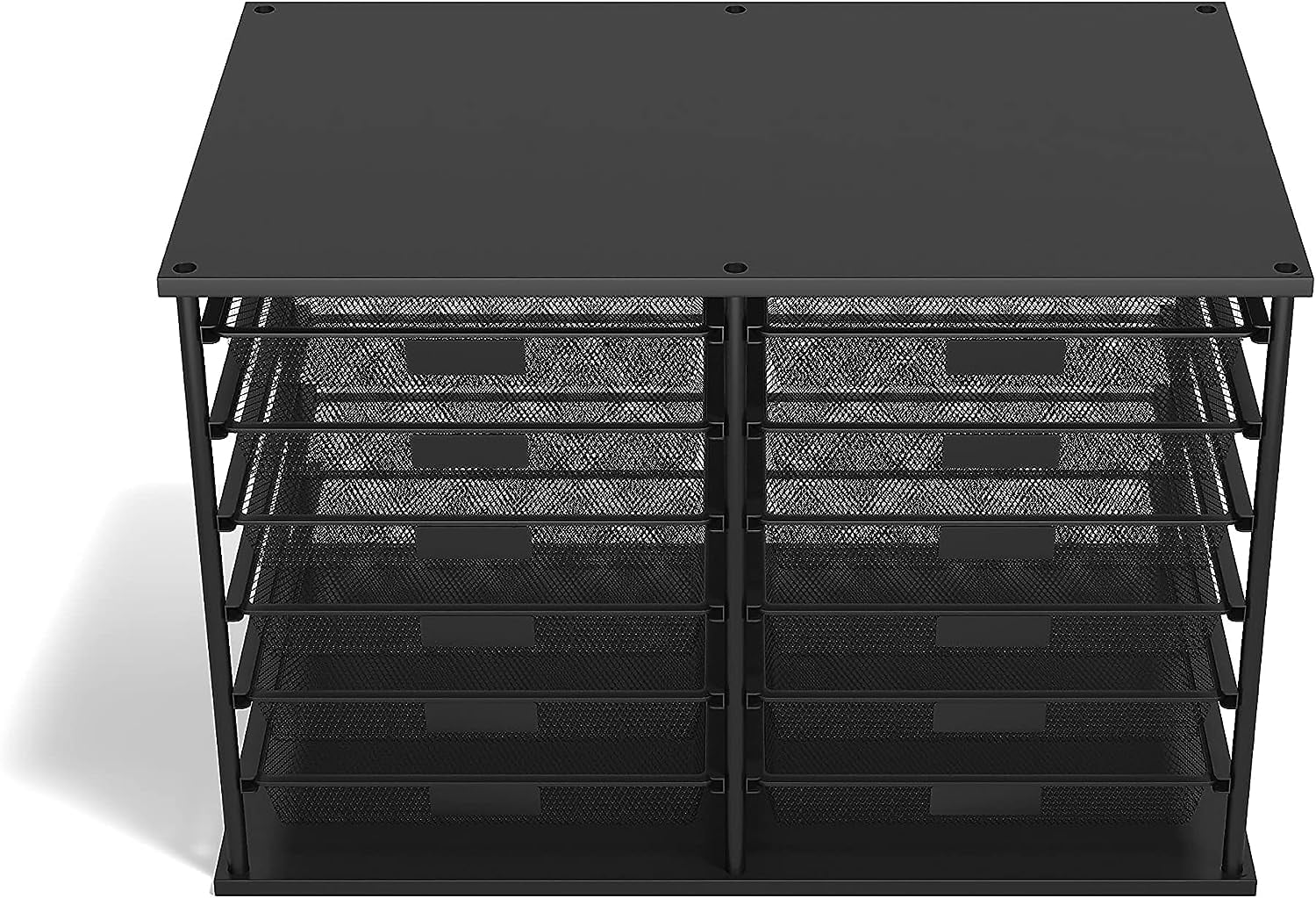 12 Compartment Wire Mesh File Organizer Matte Black