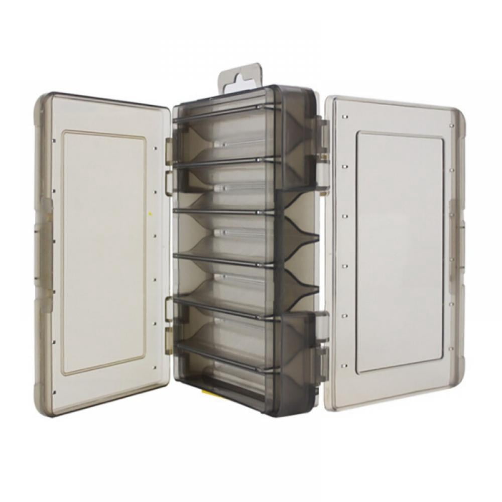 12 Compartments Double Sided Fishing Tackle Box Visible Hard Plastic ...