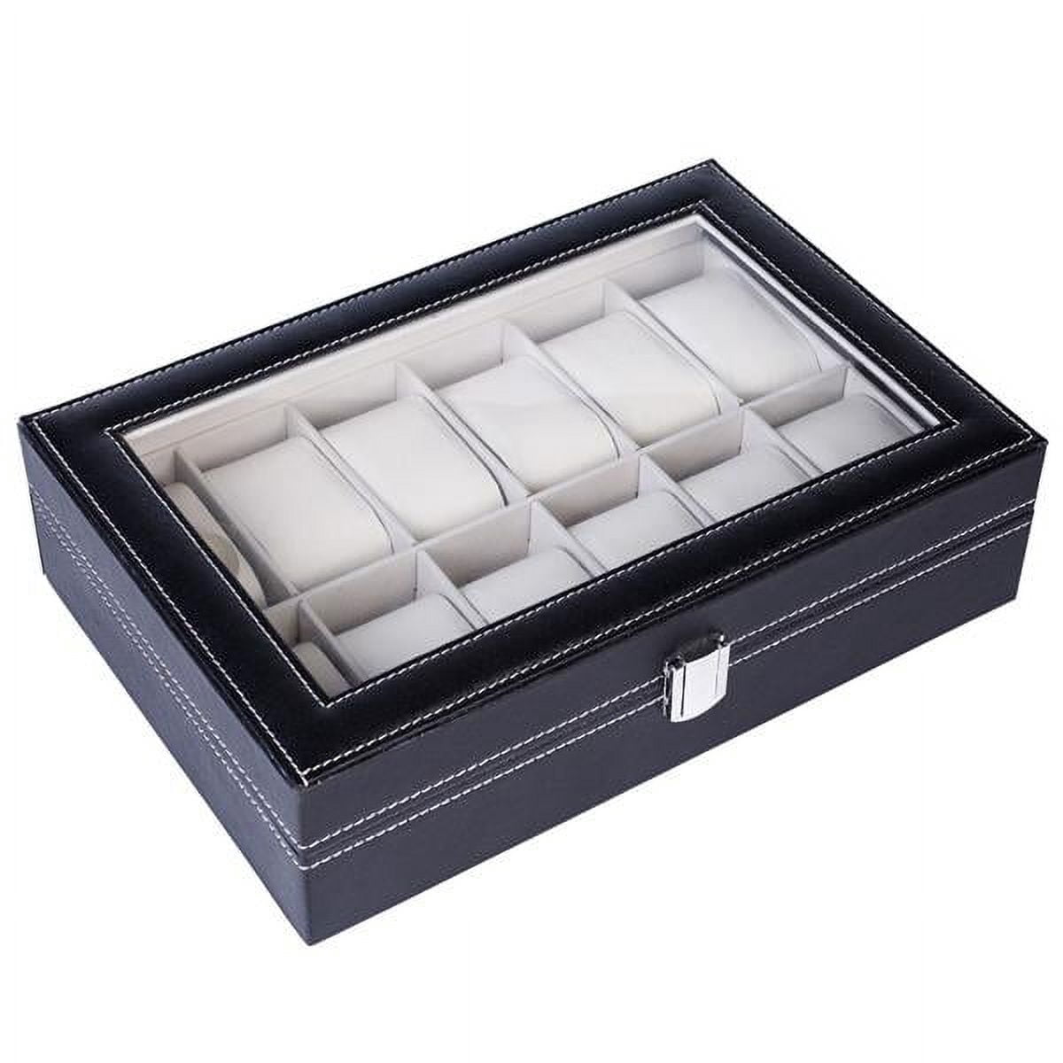 12 Compartments Top-level Opening Style Leather Watch Collection Box ...