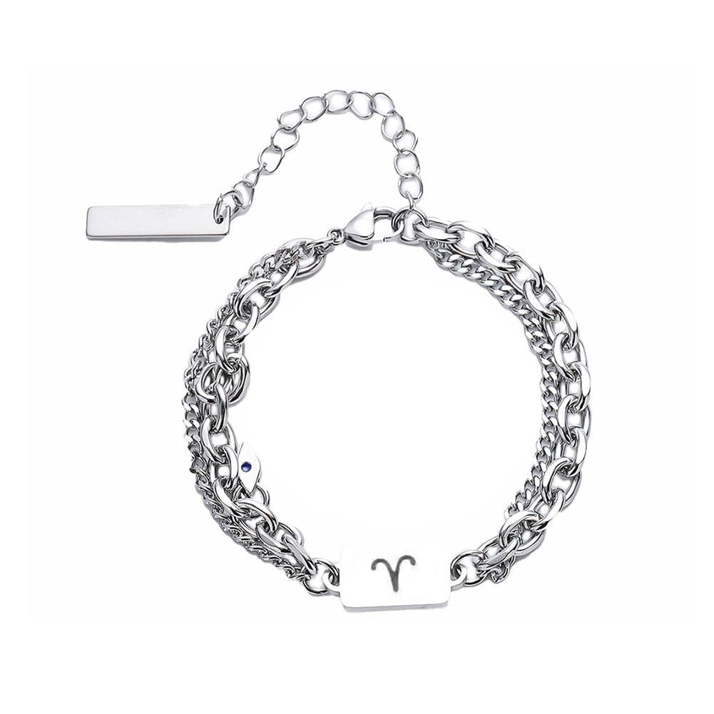 12 Constellation Bracelet Double Layer Chain Versatile Combination ...