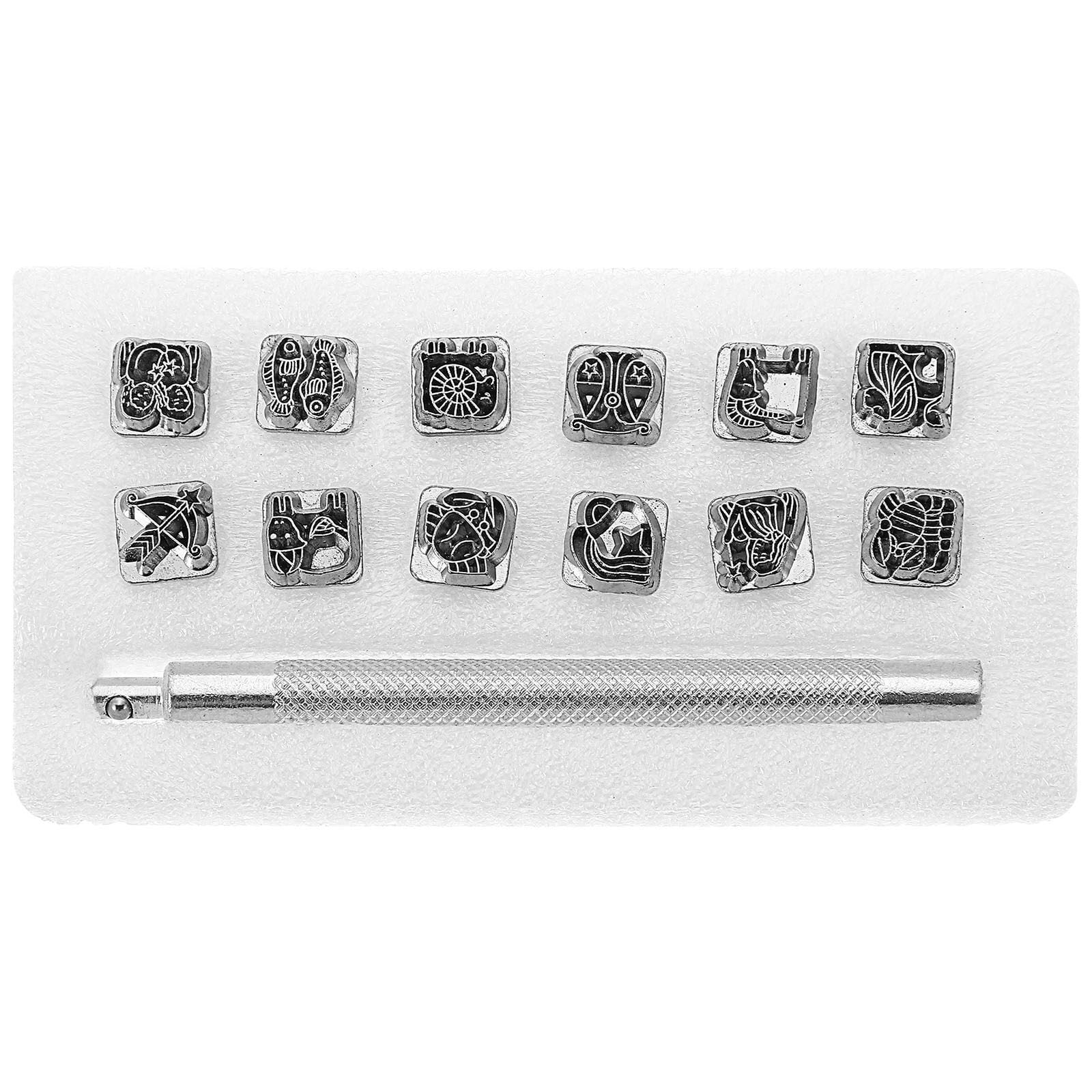 12 Constellation Punching Pin Postage Stamps Handmade Leather Tool ...