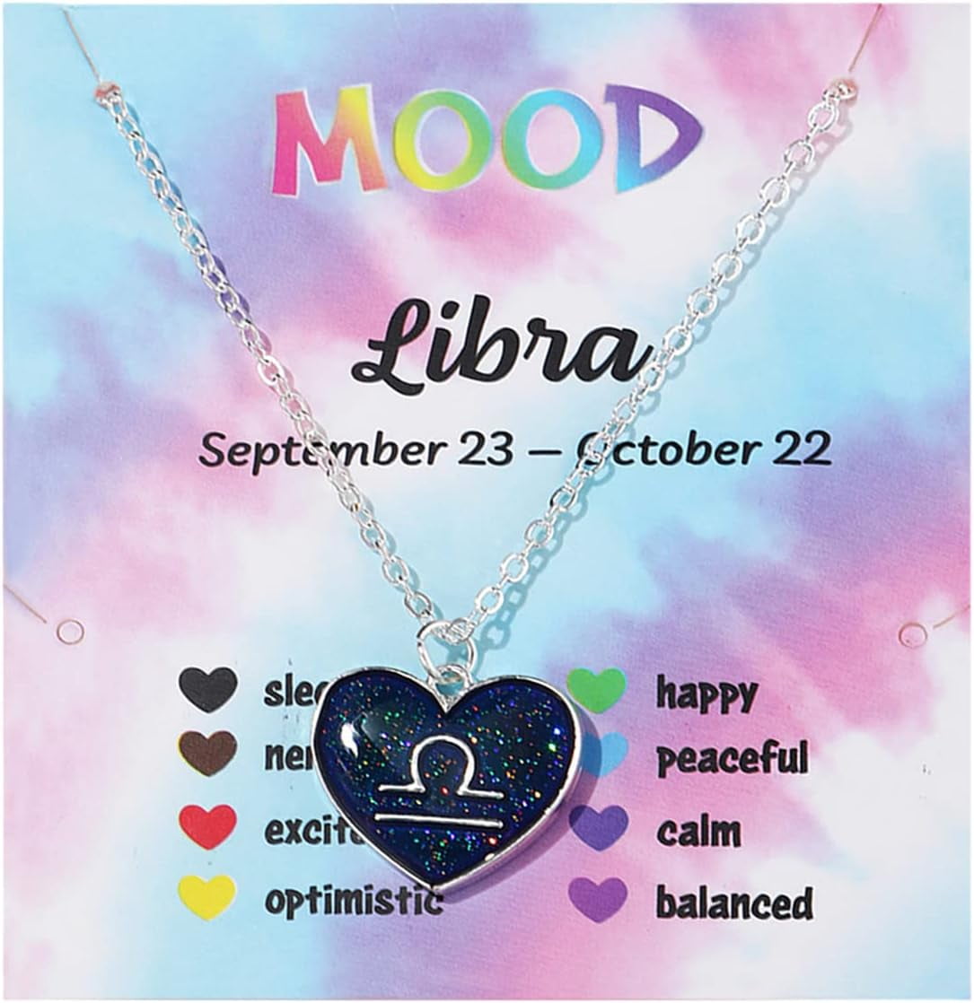 12 Constellation Zodiac Necklace Mood Necklace Temperature Sensing ...