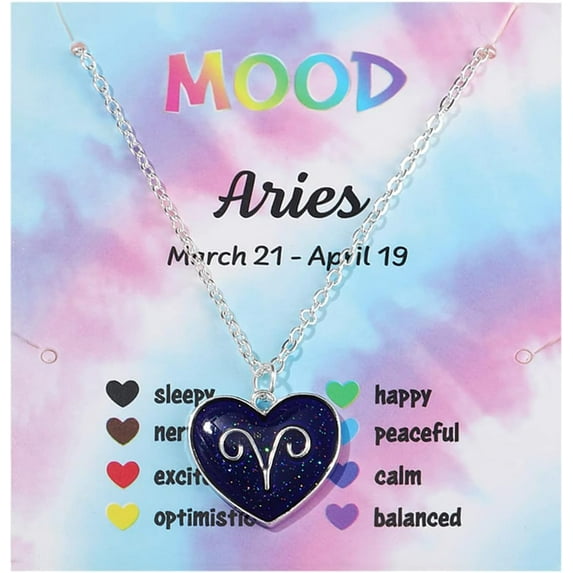 12 Constellation Zodiac Necklace Mood Necklace Temperature Sensing ...