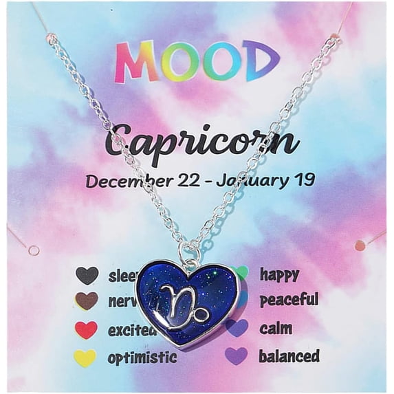 12 Constellation Zodiac Necklace Mood Necklace Temperature Sensing ...