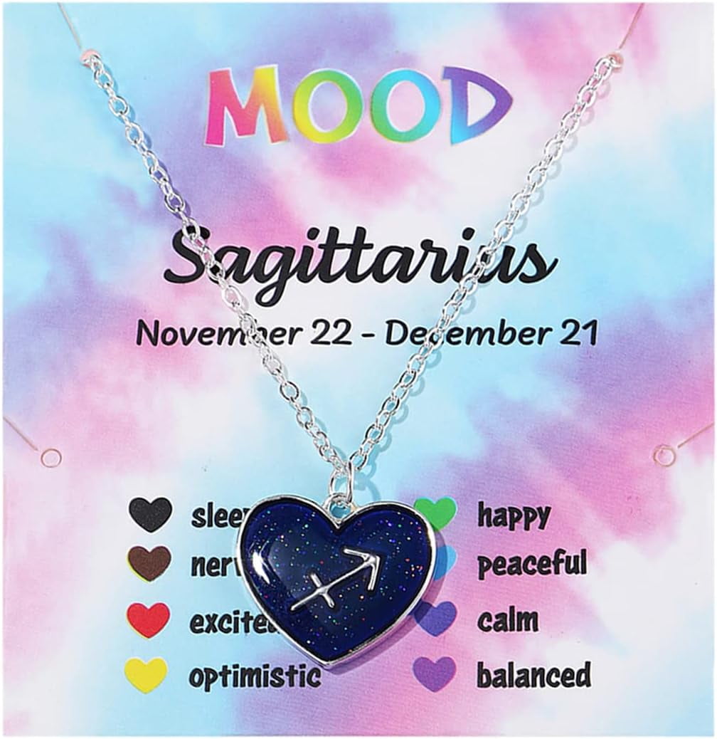 12 Constellation Zodiac Necklace Mood Necklace Temperature Sensing ...