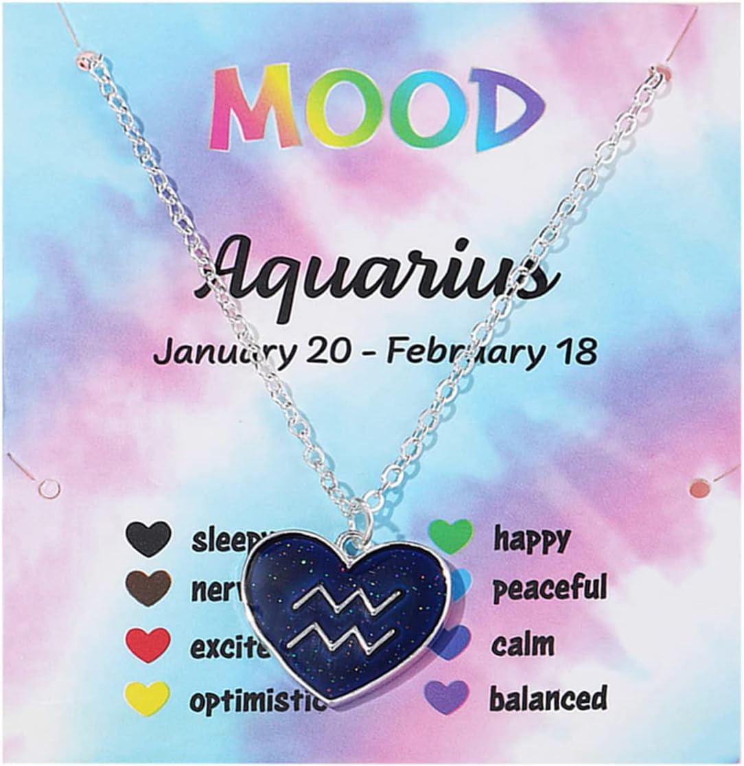 12 Constellation Zodiac Necklace Mood Necklace Temperature Sensing ...