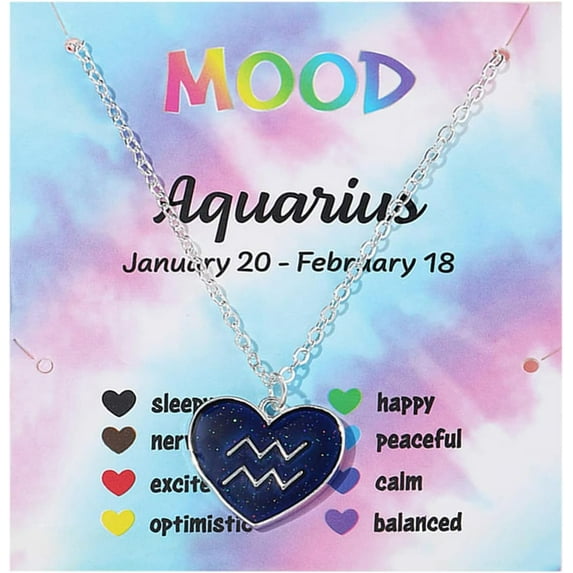 12 Constellation Zodiac Necklace Mood Necklace Temperature Sensing ...