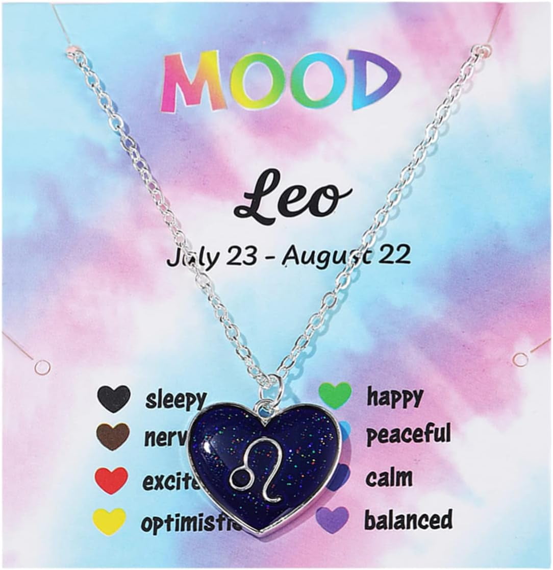 12 Constellation Zodiac Necklace Mood Necklace Temperature Sensing ...