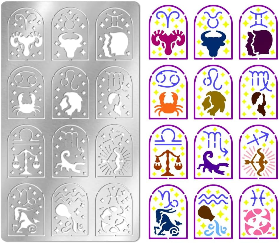 12 Constellations Craft Stencil Wood Carving Metal Stencil for Craft ...