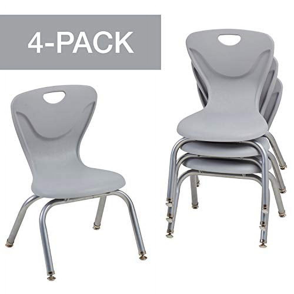 12" Contour School Stacking Student Chair, Ergonomic Molded Seat Shell ...