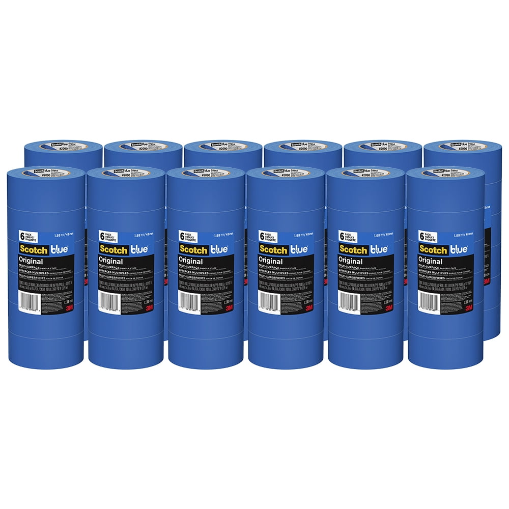 12 Contractor Packs of 1.88" x 60 yds 3M 2090-48SC6 Blue ScotchBlue ...