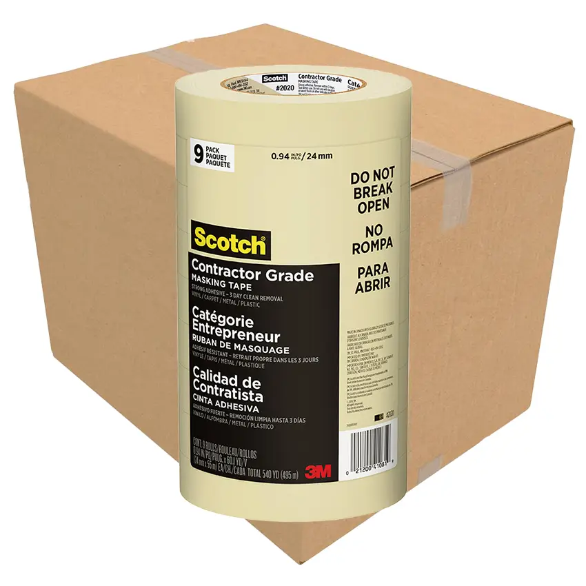 12 Contractor Packs of .94" x 60 yds 3M 2020‐24AP‐9 Tan Scotch ...