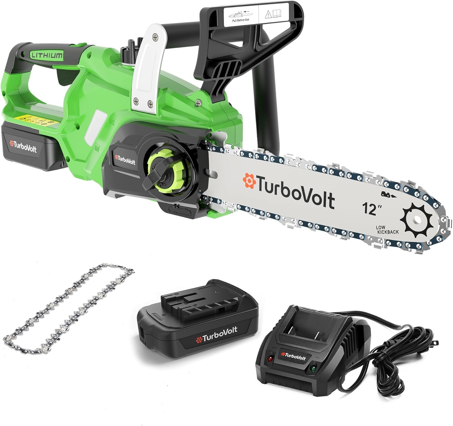 12" Cordless Chainsaw, 20V Battery Powered Chainsaw, Electric ChainSaw ...