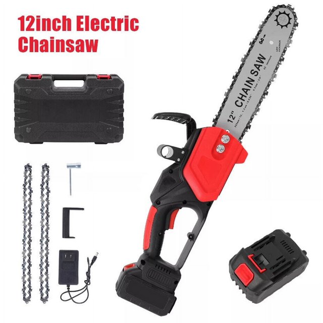 12" Cordless Chainsaw 21V Brushless Electric Handheld Chain Saw w ...