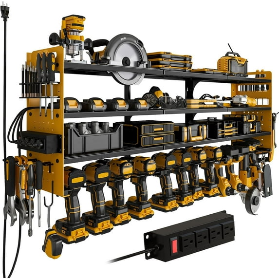 12 Cordless Drill Holder Large Power Tool Organizer Wall Mount with ...