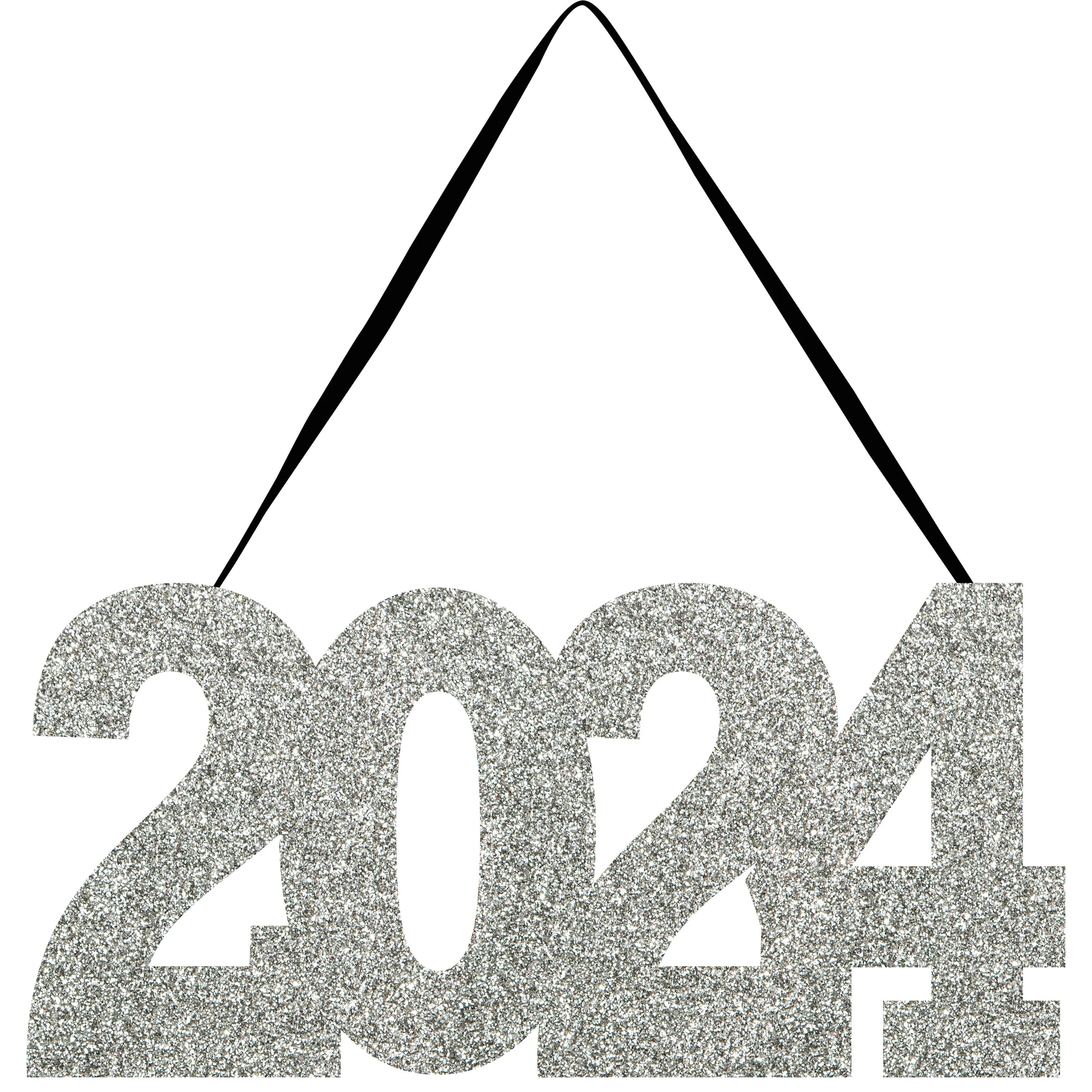 12 Count Bulk Pack 2024 Glitter Hanging Sign - Walmart.com