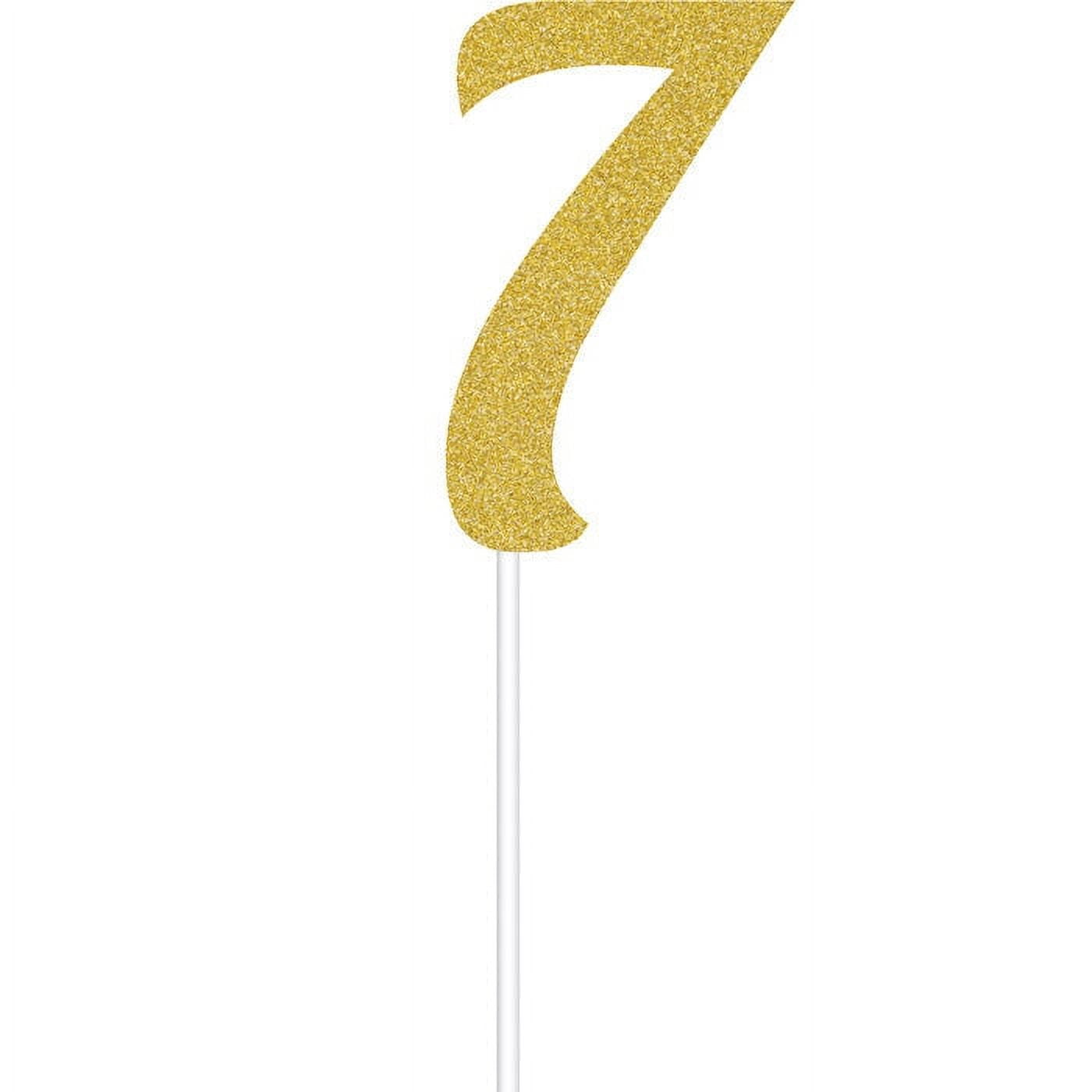12 Count Bulk Pack Gold Glitter #7 Cake Toppers - Walmart.com