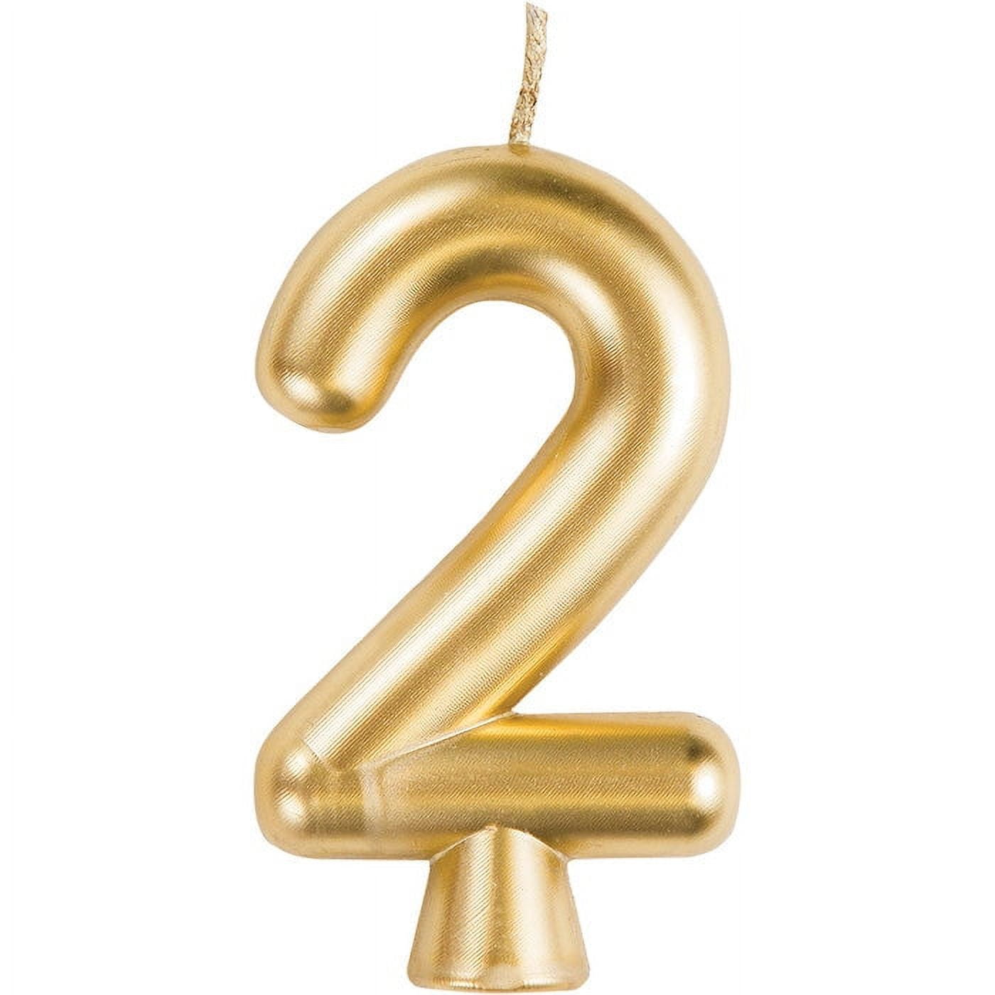 12/Case Bulk Gold Number 2 Candles - Walmart.com