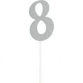 12 Count Bulk Pack Number 8 Silver Glitter Cake Toppers - Walmart.com