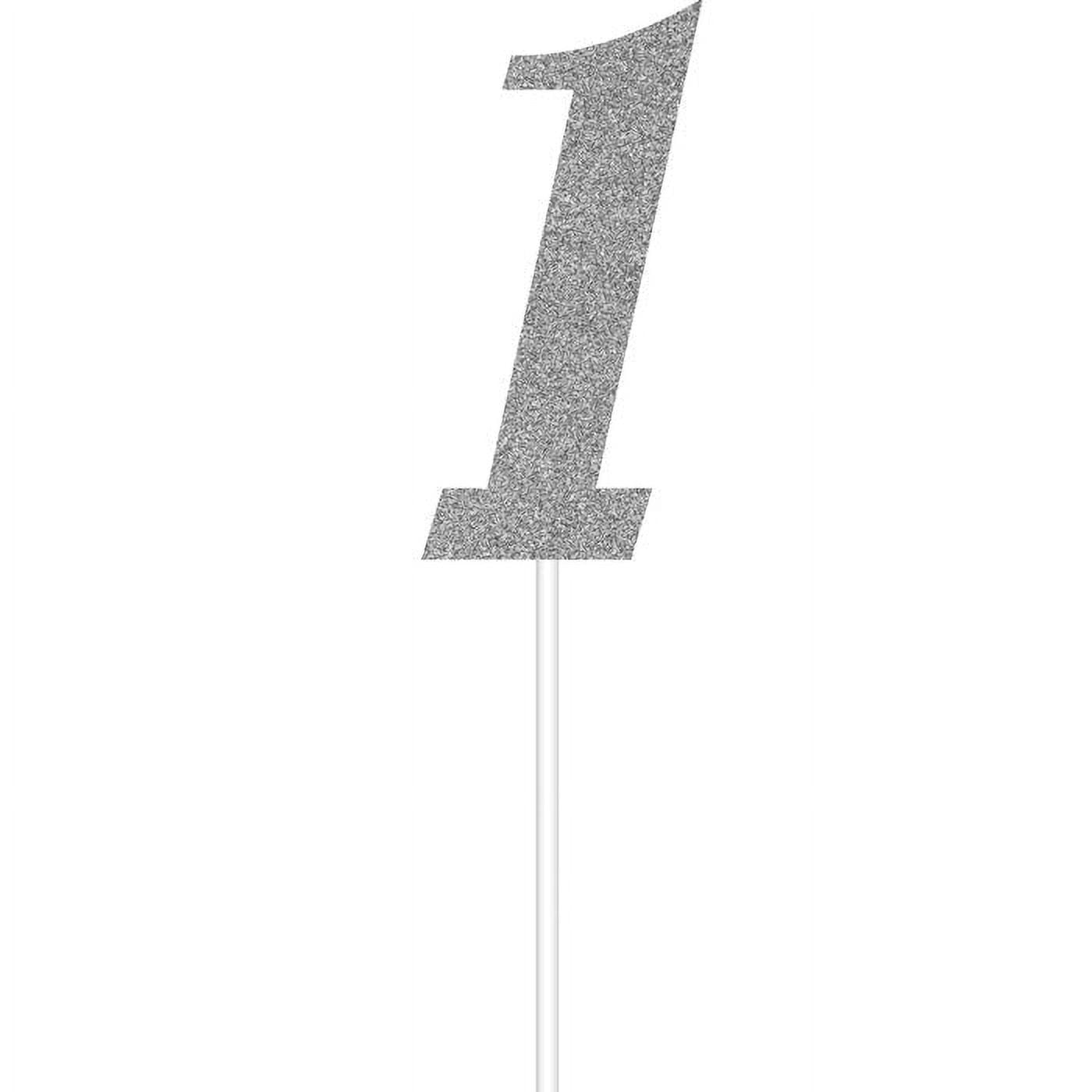 12 Count Bulk Pack Silver Number One Cake Toppers - Walmart.com