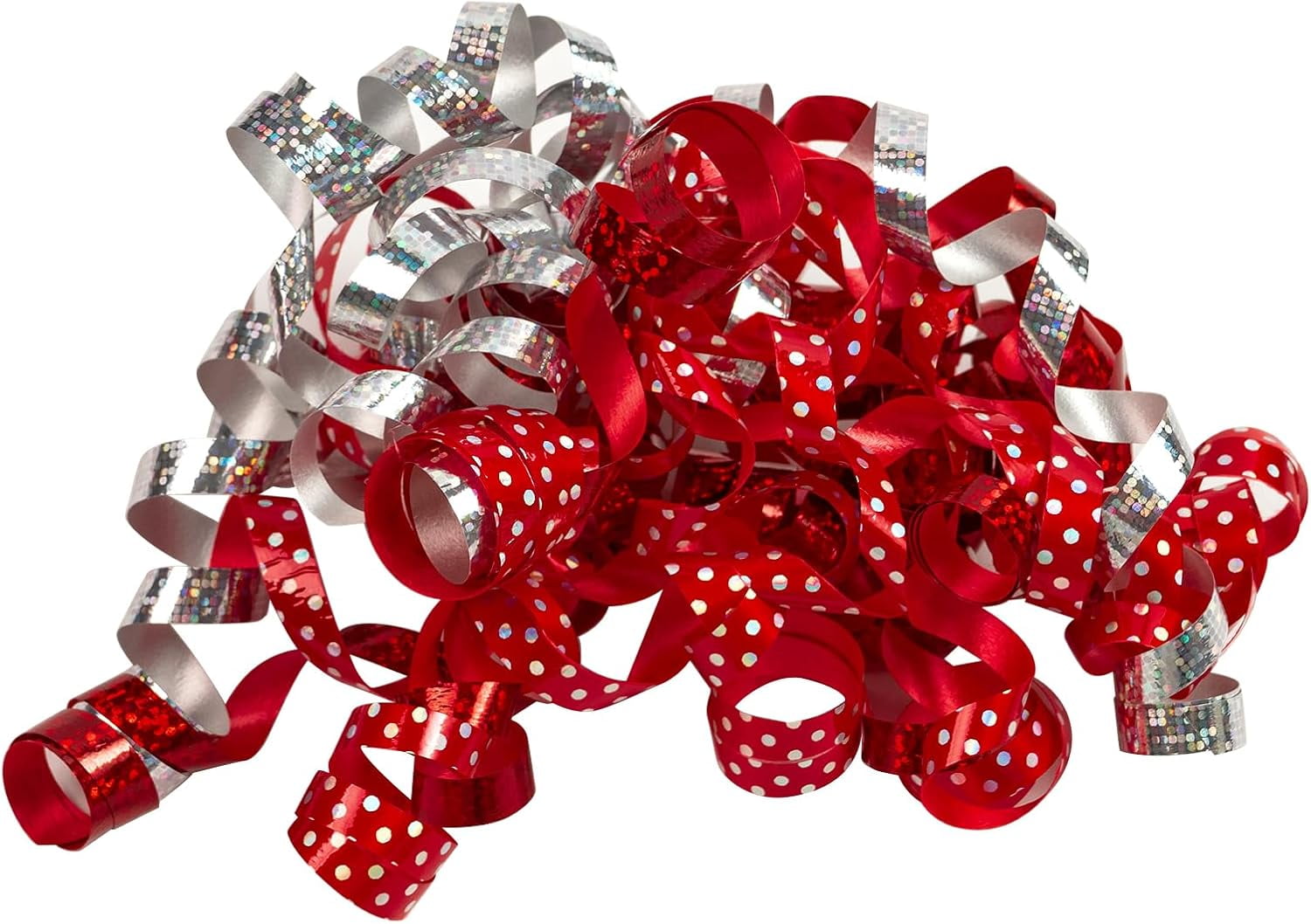 12-Count Christmas Self-Adhesive Curly Bows Gift Wrap Accessory - Red ...