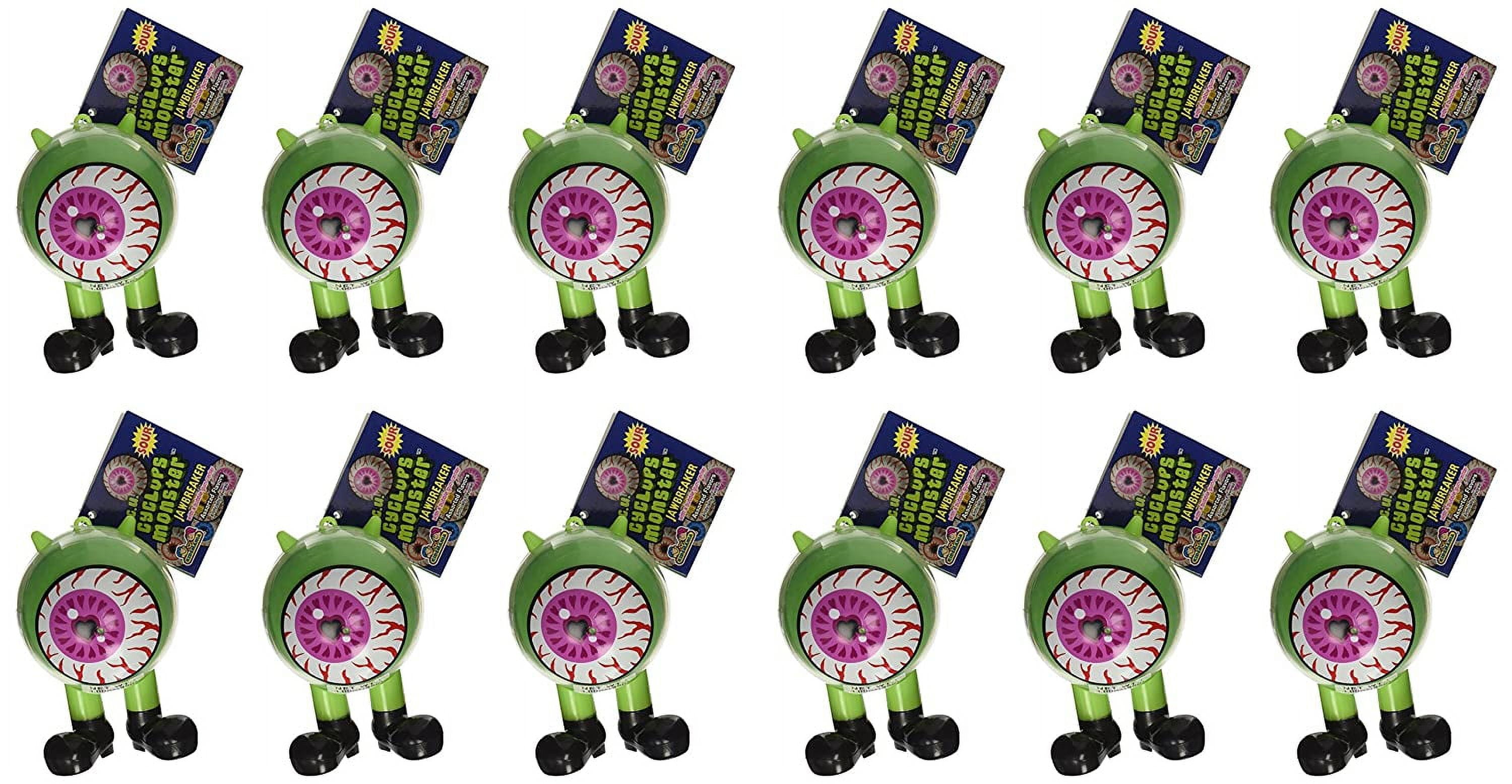 12 Count Cyclops ICU Eye Jaw Breaker with Rainbow Bubble Gum Center ...